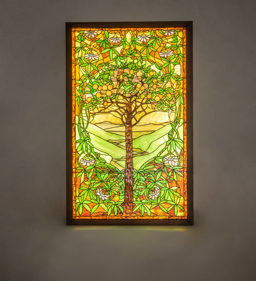Meyda 30" Wide X 48.5" High Tiffany Tree of Life Stained Glass Lighted