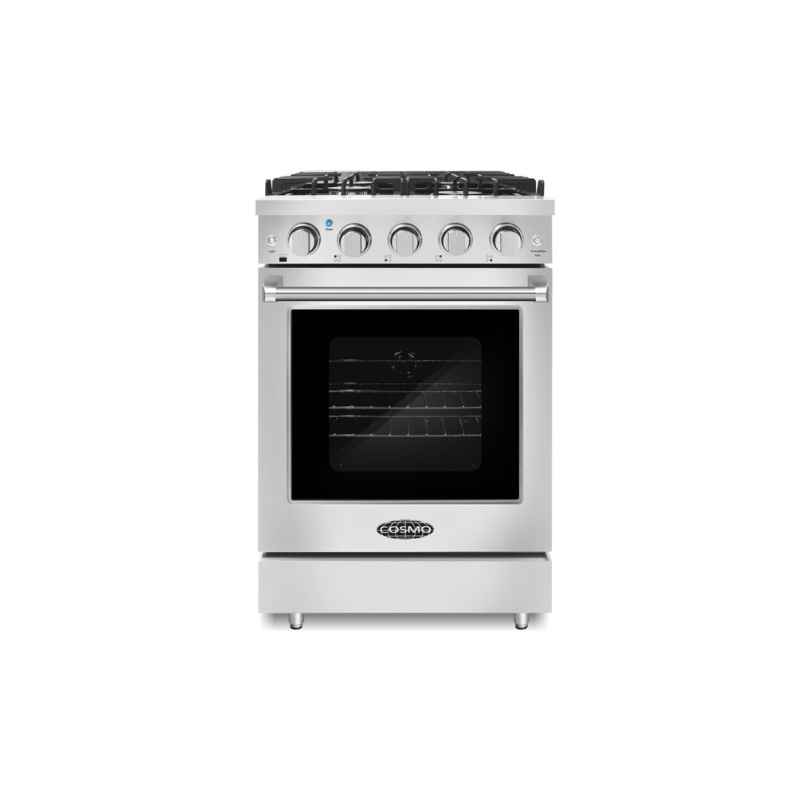 Cosmo 24 in. Slide-In Freestanding Gas Range with 4 Sealed Burners, Ca