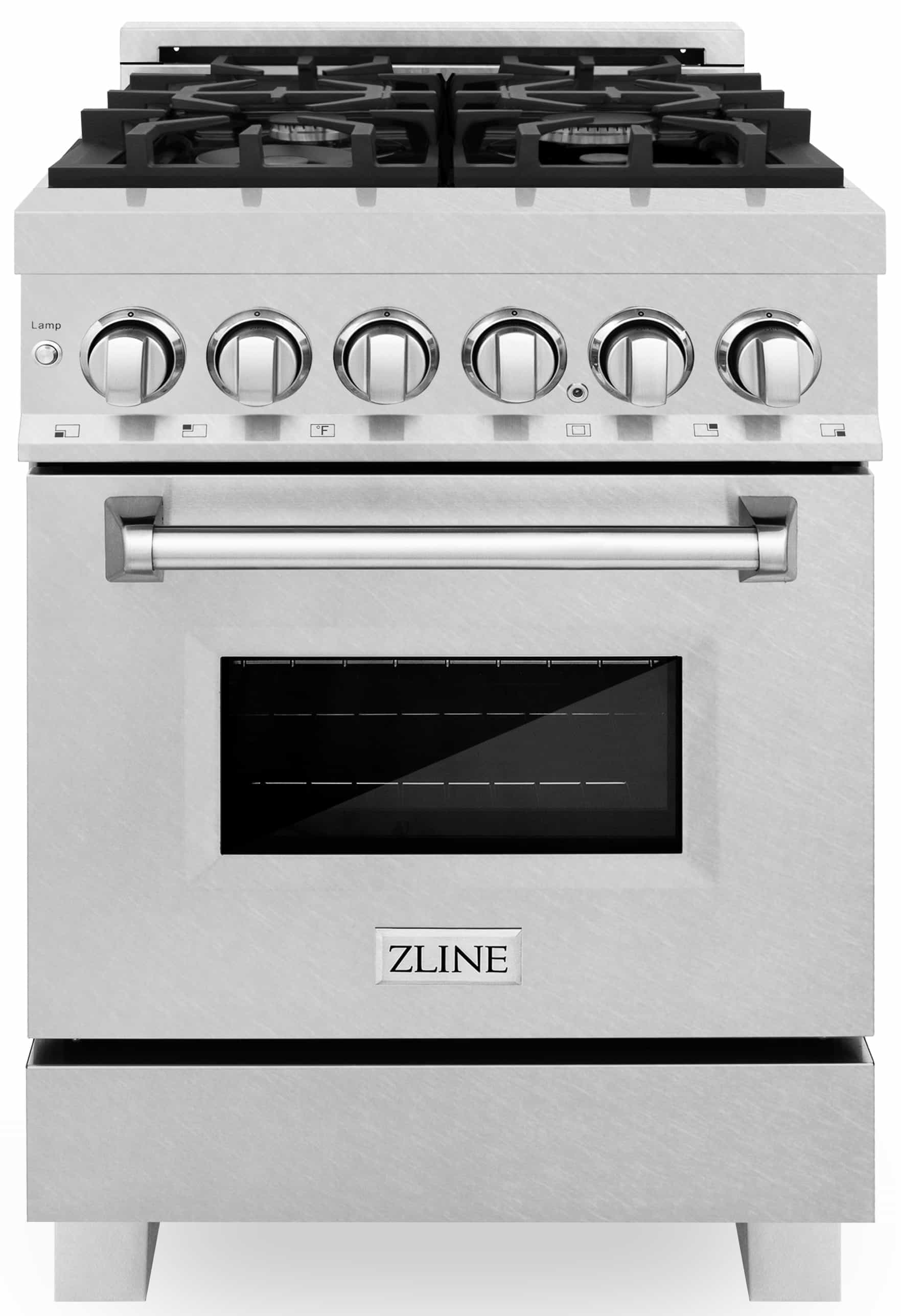 ZLINE 24-Inch Professional Dual Fuel Range in DuraSnow Stainless Steel