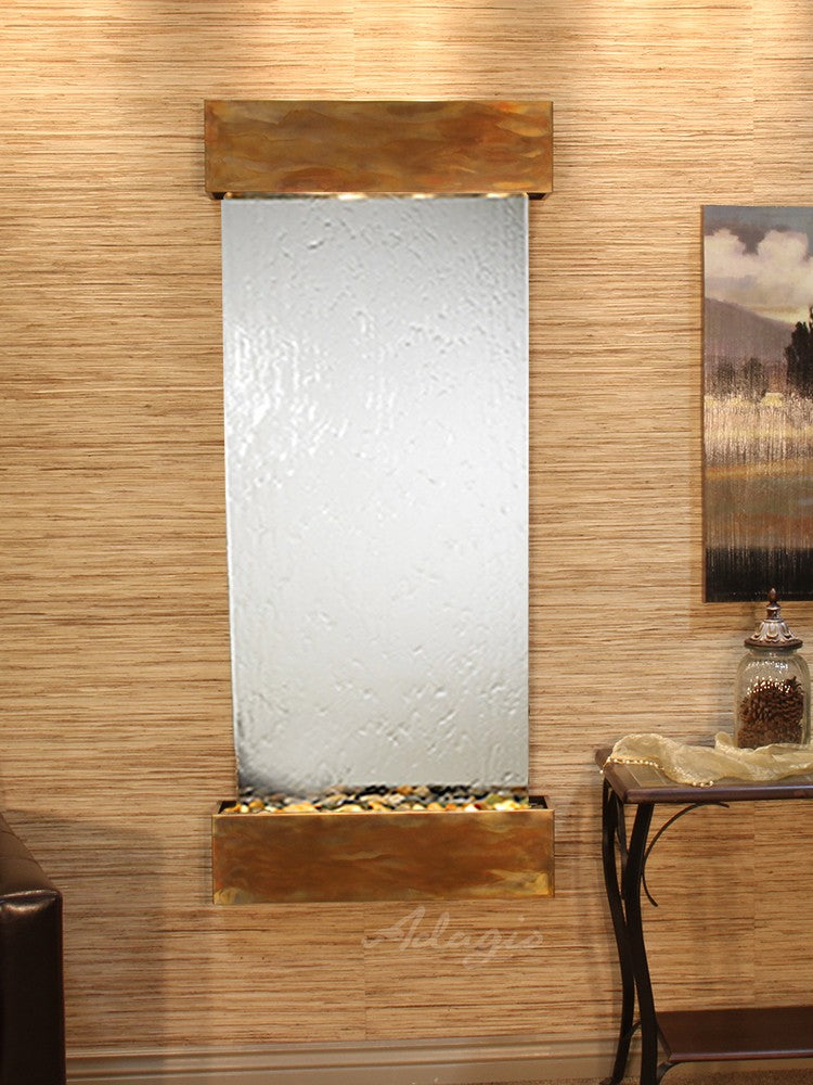 Adagio Inspiration Falls Square Rustic Copper Silver Mirror - IFS1040