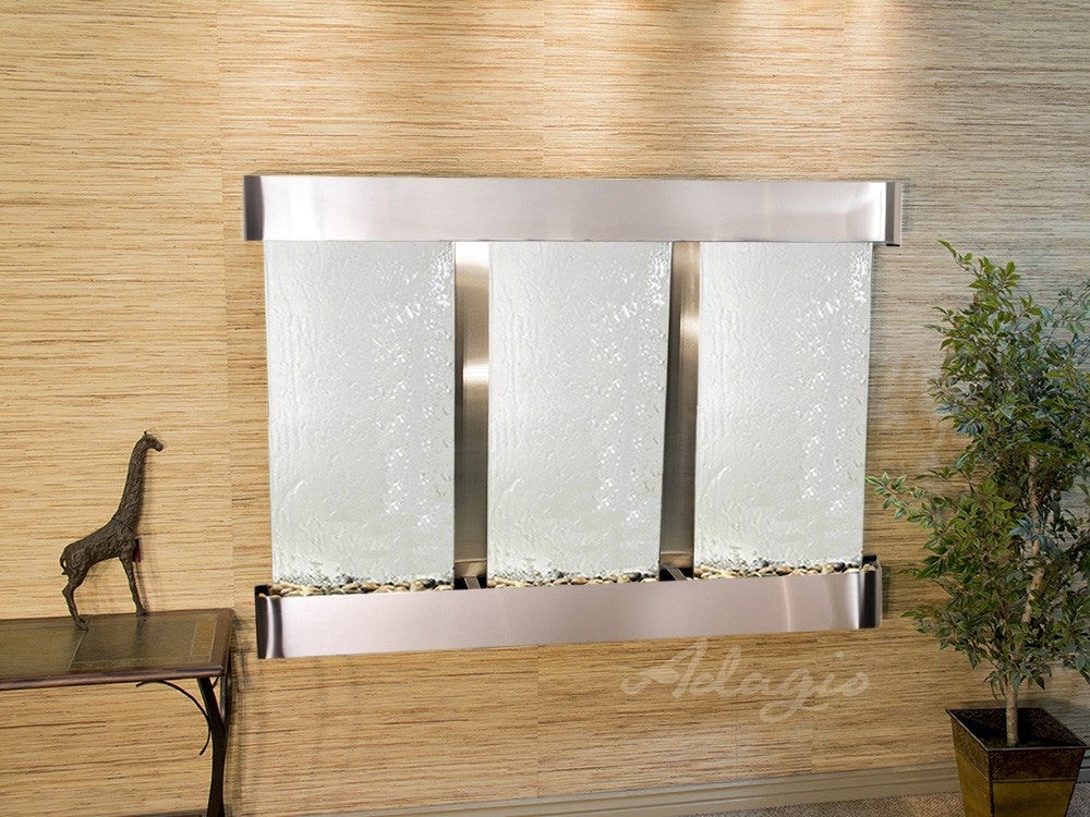 Adagio Olympus Falls Round Stainless Steel Silver Mirror - OFR2040