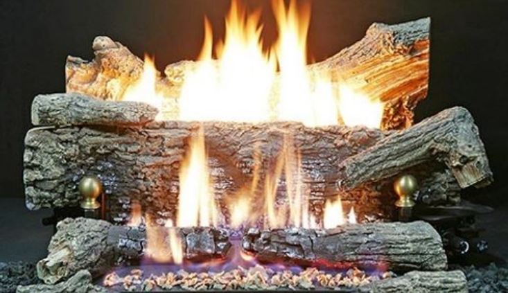 Buck Stove 30" Ember Vision Vent Free Gas Oak Log Set With On Off Remo