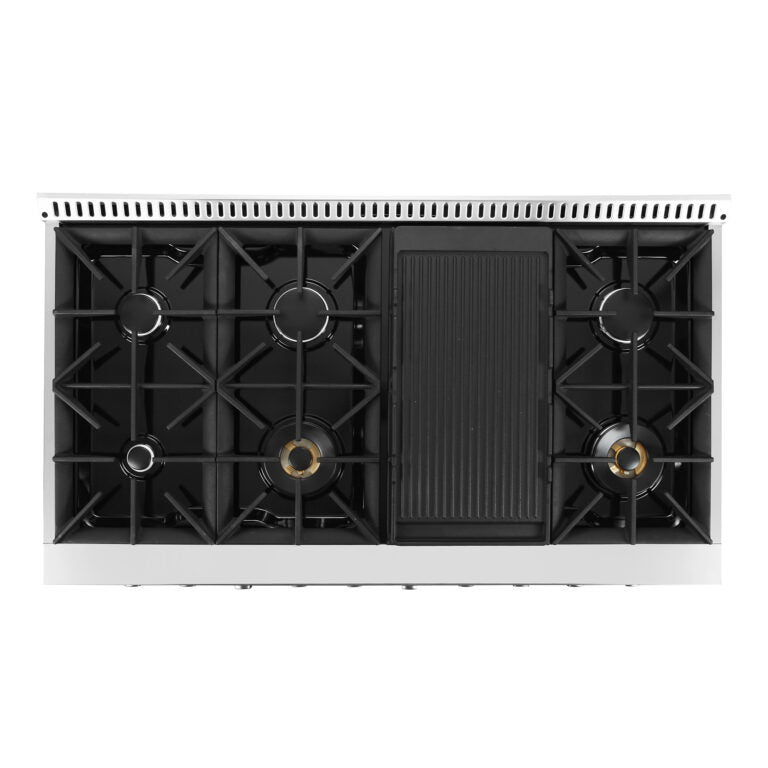 Cosmo Commercial-Style 48 in. 5.5 cu. ft. Double Oven Gas Range with 8