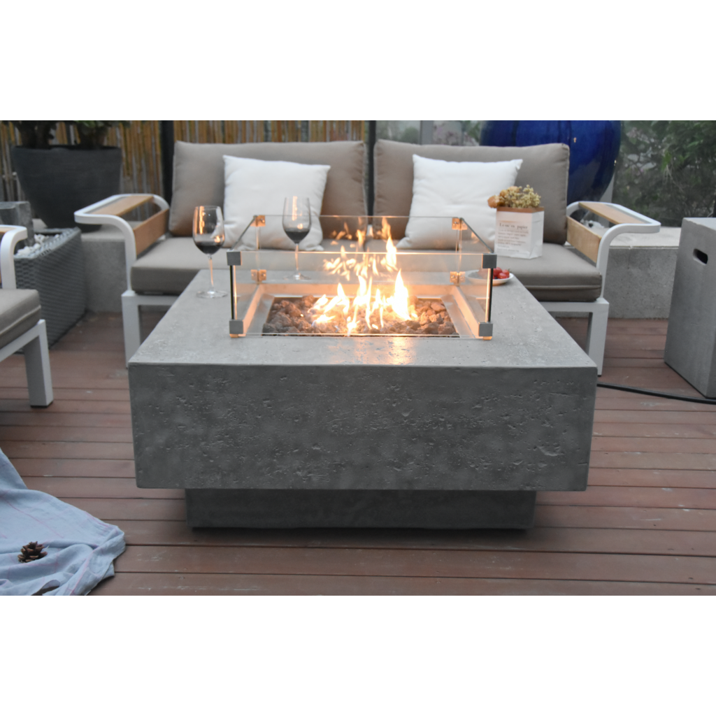 Elementi Manhattan Cast Concrete Fire Table - OFG103
