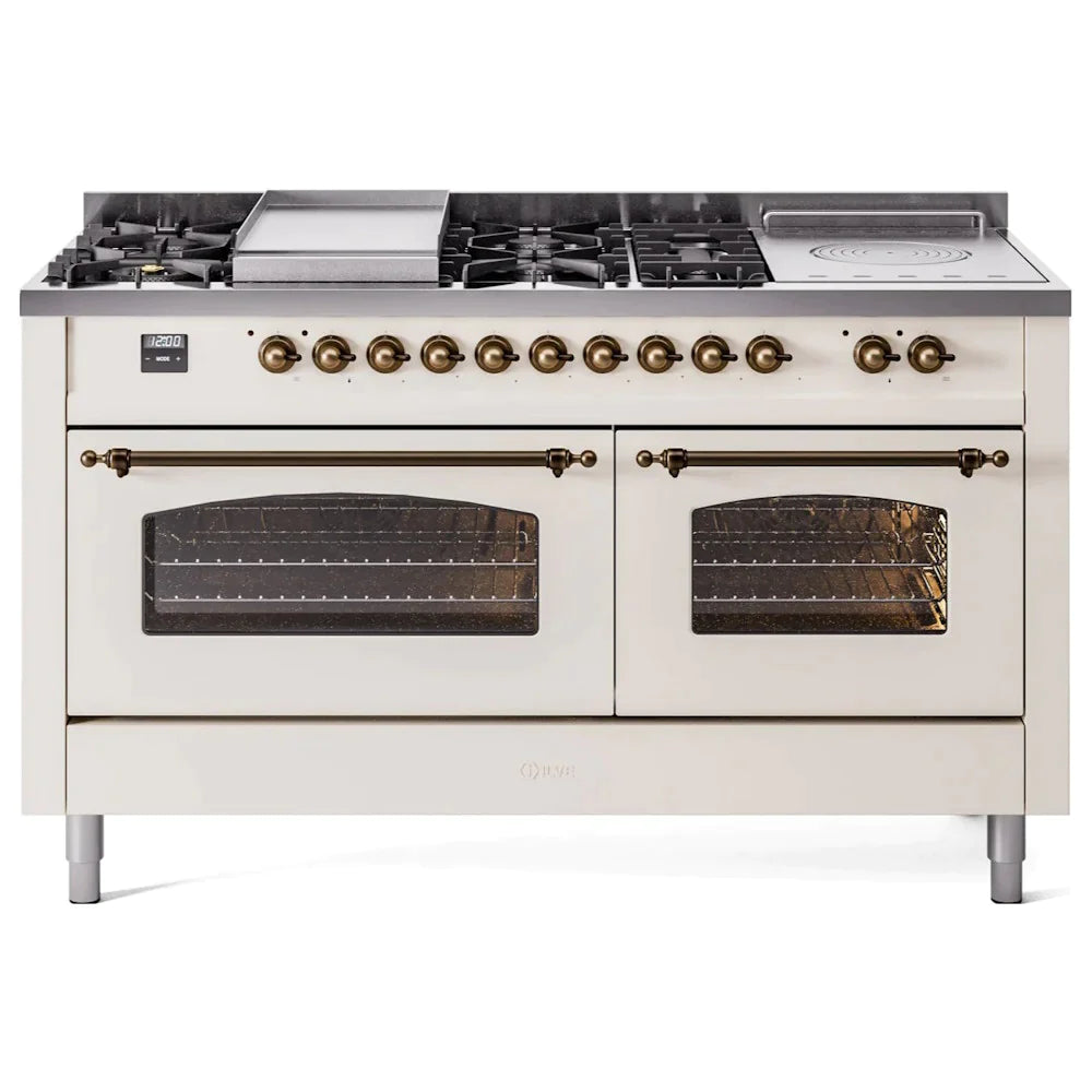 ILVE 60" Nostalgie II Series Freestanding Double Oven Dual Fuel Range